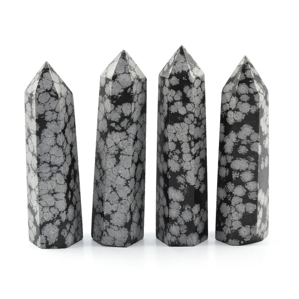 Кристалл из обсидиана снежного "Карандаш" 23*24*93мм, 80-89г. .