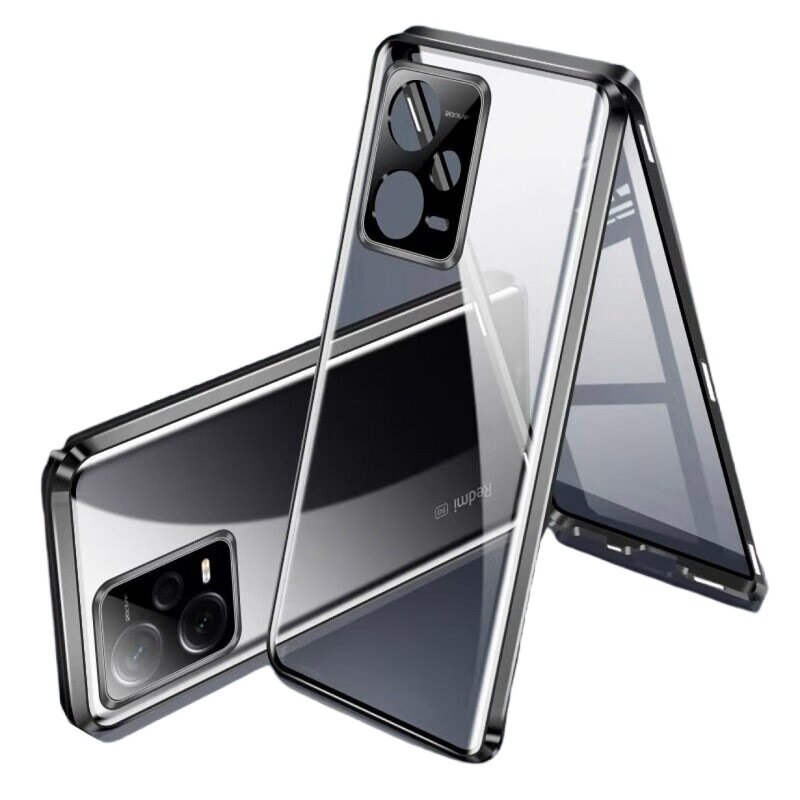 Магнитный чехол бампер MyPads Vetro magnete из закаленного стекла и металла для Xiaomi Redmi Note 12 Pro / Poco X5 Pro