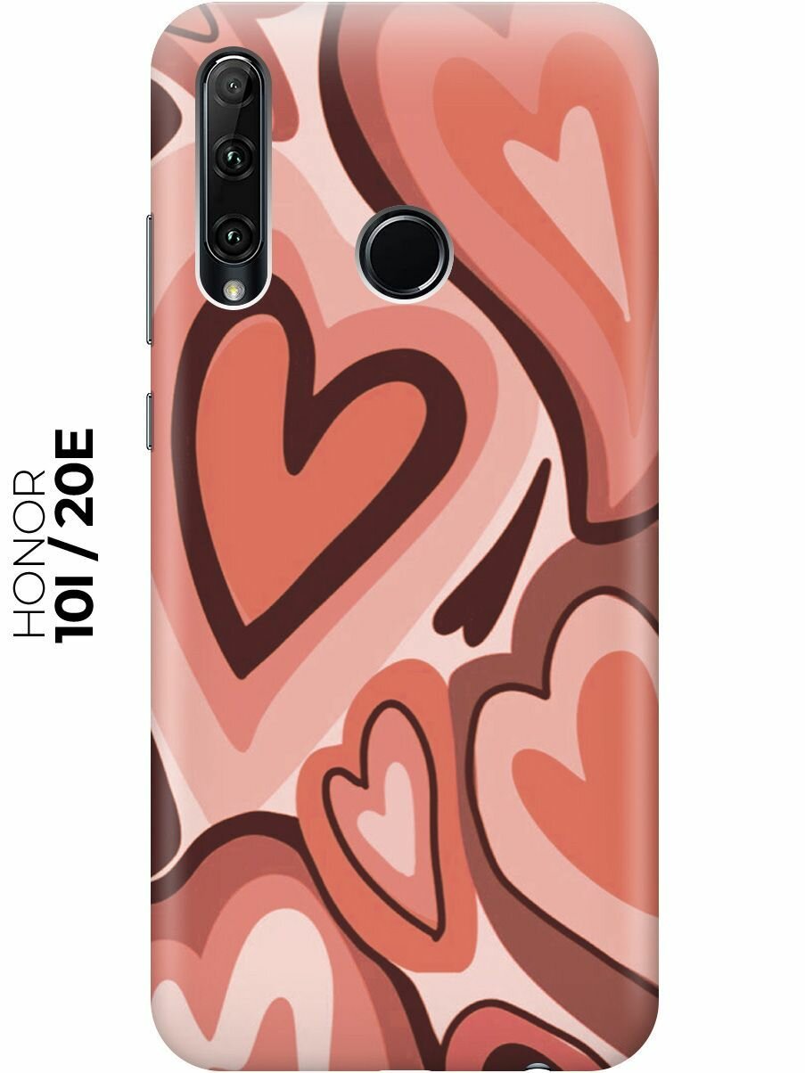 Силиконовый чехол Нарисованные сердечки на Honor 10i / 20e / Хонор 10 ай / 20е