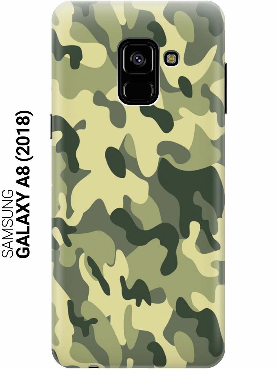 Ультратонкий силиконовый чехол-накладка для Samsung Galaxy A8 (2018) с принтом "Хаки"