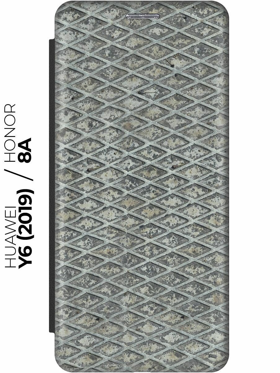 Чехол-книжка Металлический лист на Honor 8A / 8A Pro / Huawei Y6 (2019) / Y6 Prime (2019) / Хонор 8а / 8а Про / Хуавей У6 2019 / У6 Прайм 2019 черный