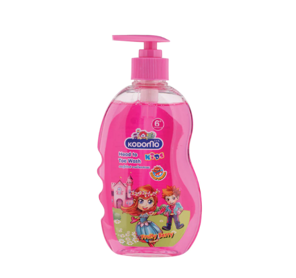 Lion Kodomo Head To Toe Wash Fruity Berry Шампунь-гель детский от макушки до пяток с 6 лет с Фруктово-ягодным ароматом 400 мл с дозатором