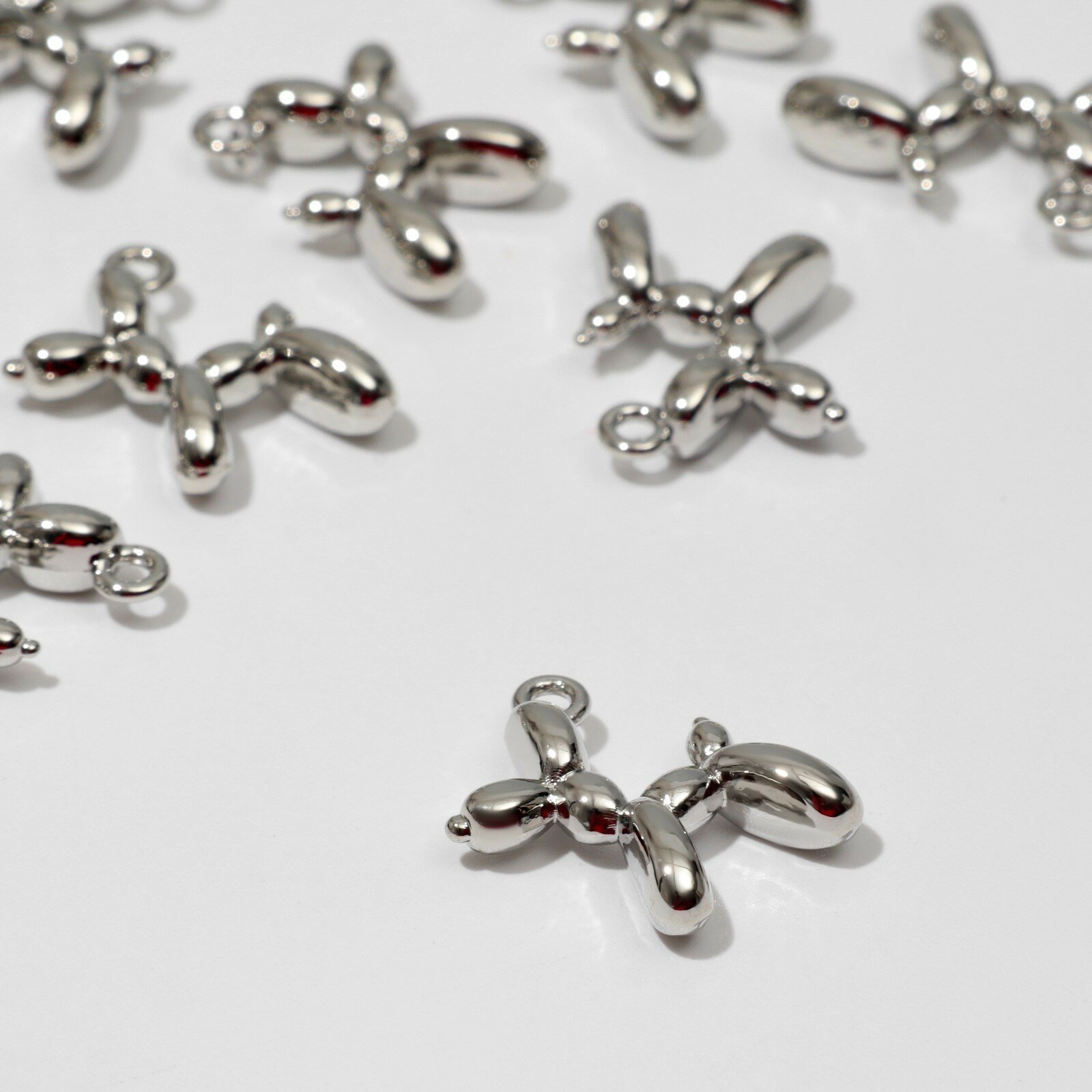 Подвеска "Собачка", набор 10шт, цвет серебро, 9847840