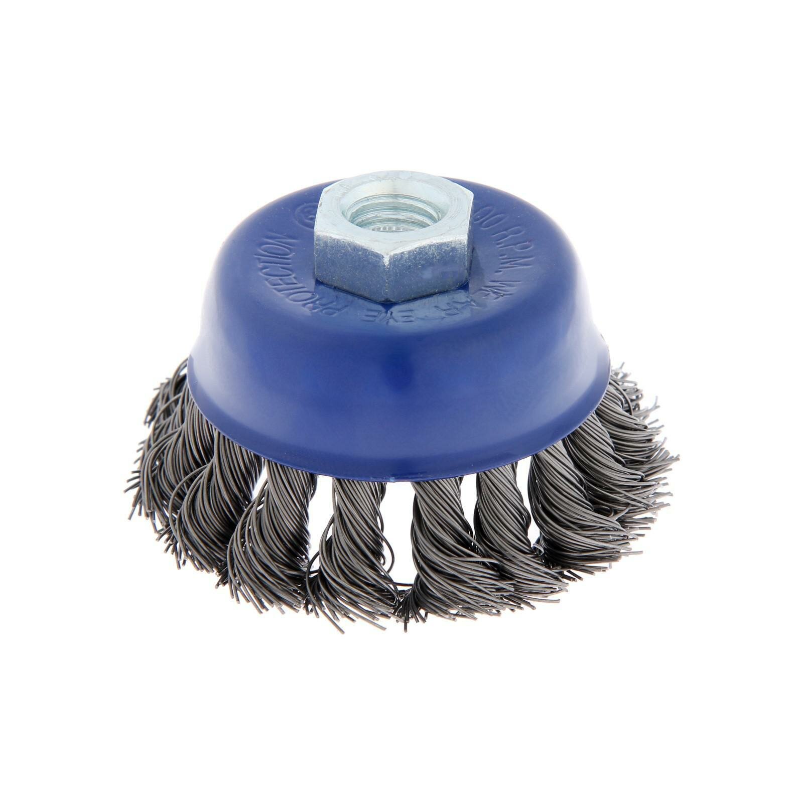 Щетка металлическая для УШМ тундра, крученая проволока, "чашка", М14, 75 мм, 1032345