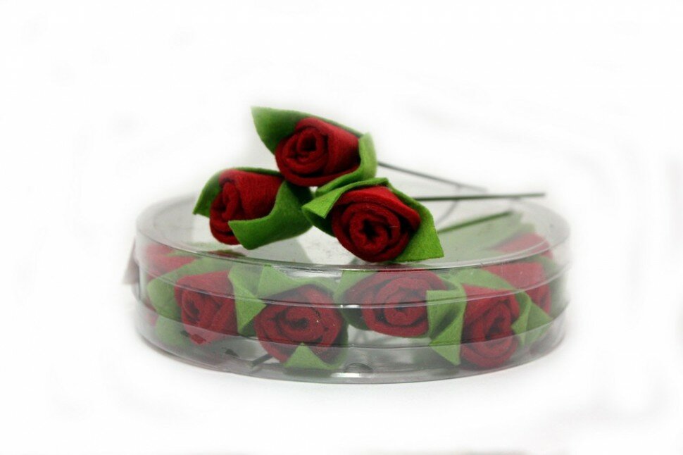 РТО HCQ05-1160-H15 Украшение из фетра "Красная роза", 15 см