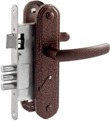 Замок врезной сувальдный Омега ЗВ9.1-02 (цвет медь) (00-00002942)