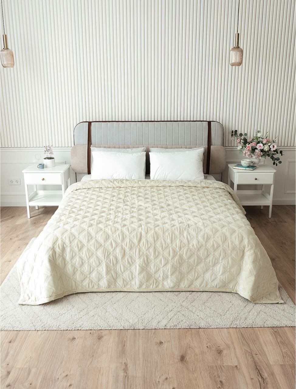 Велюровое покрывало Евро 220 х 240 см, белый