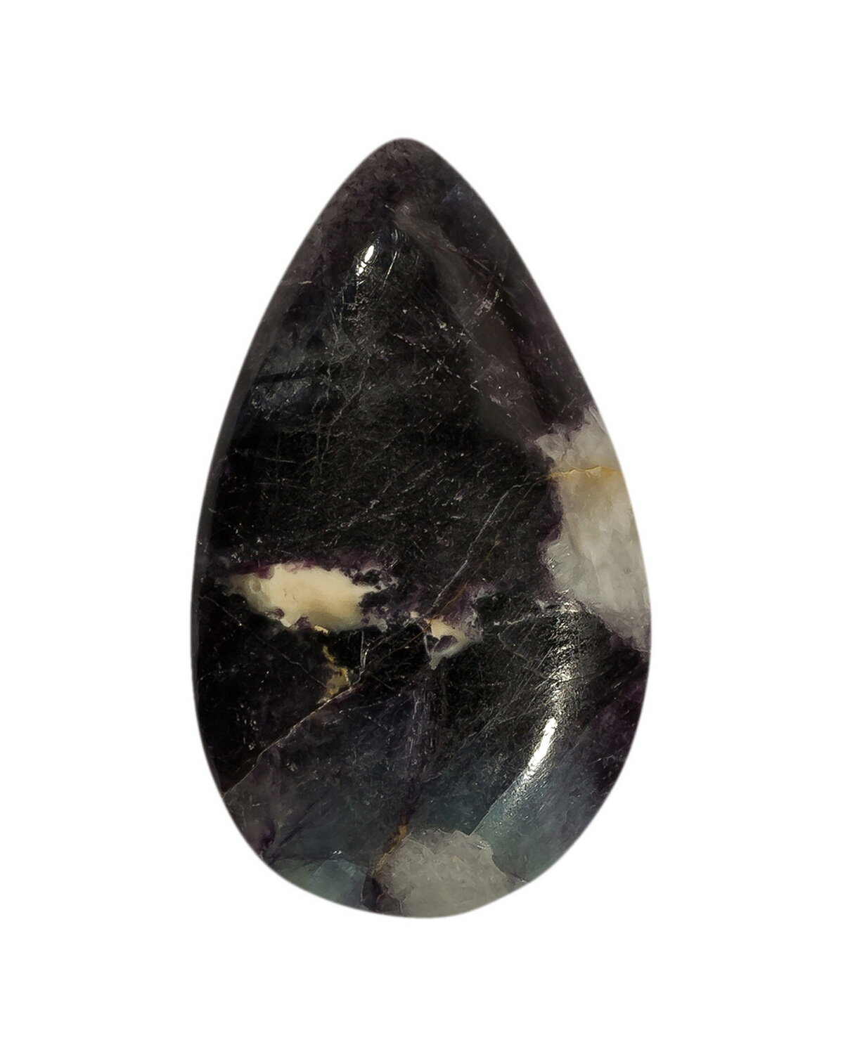 Кабошон флюорит 39х23х5 мм.