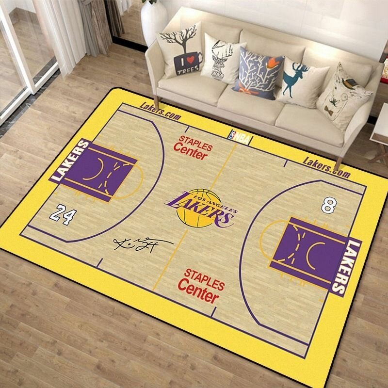 Уценка. Ковер безворсовый , 120x160см, NBA, клубный баскетбол, Лос-Анджелес Лейкерс, Los Angeles Lakers