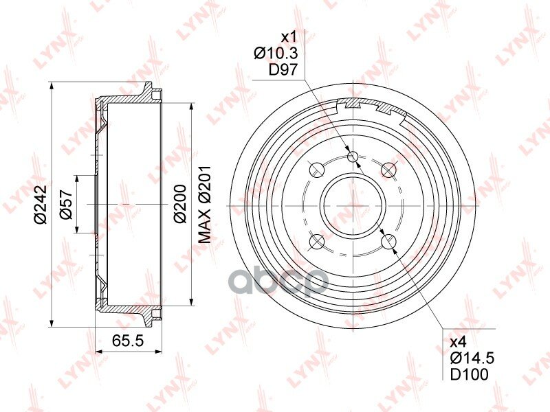 Барабан тормозной DAEWOO NEXIA/LANOS/ESPERO/OPEL ASTRA F/KADET E LYNXauto арт. BM1015