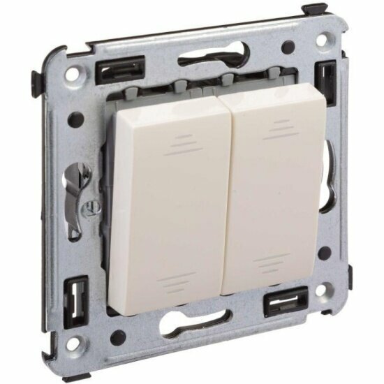 Переключатель Dkc 2-кл. 2мод. СП Avanti "Ванильная дымка" 16А IP20 беж, 4405114