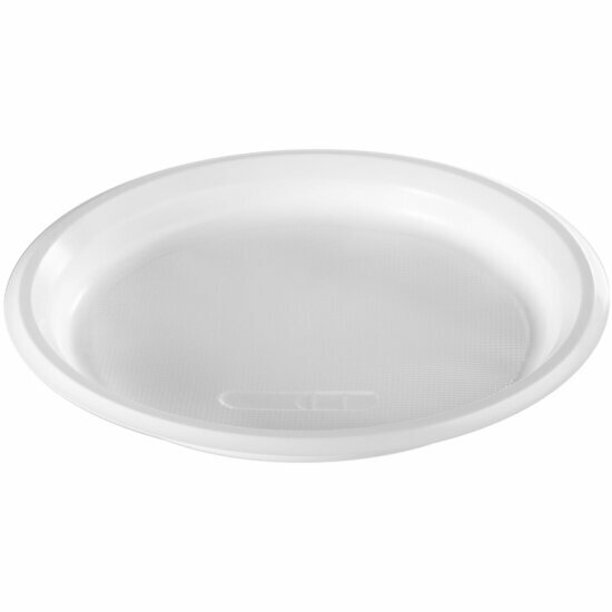 Тарелка одноразовая Officeclean 220 мм , набор 100 шт, ПП, белые, бессекционные