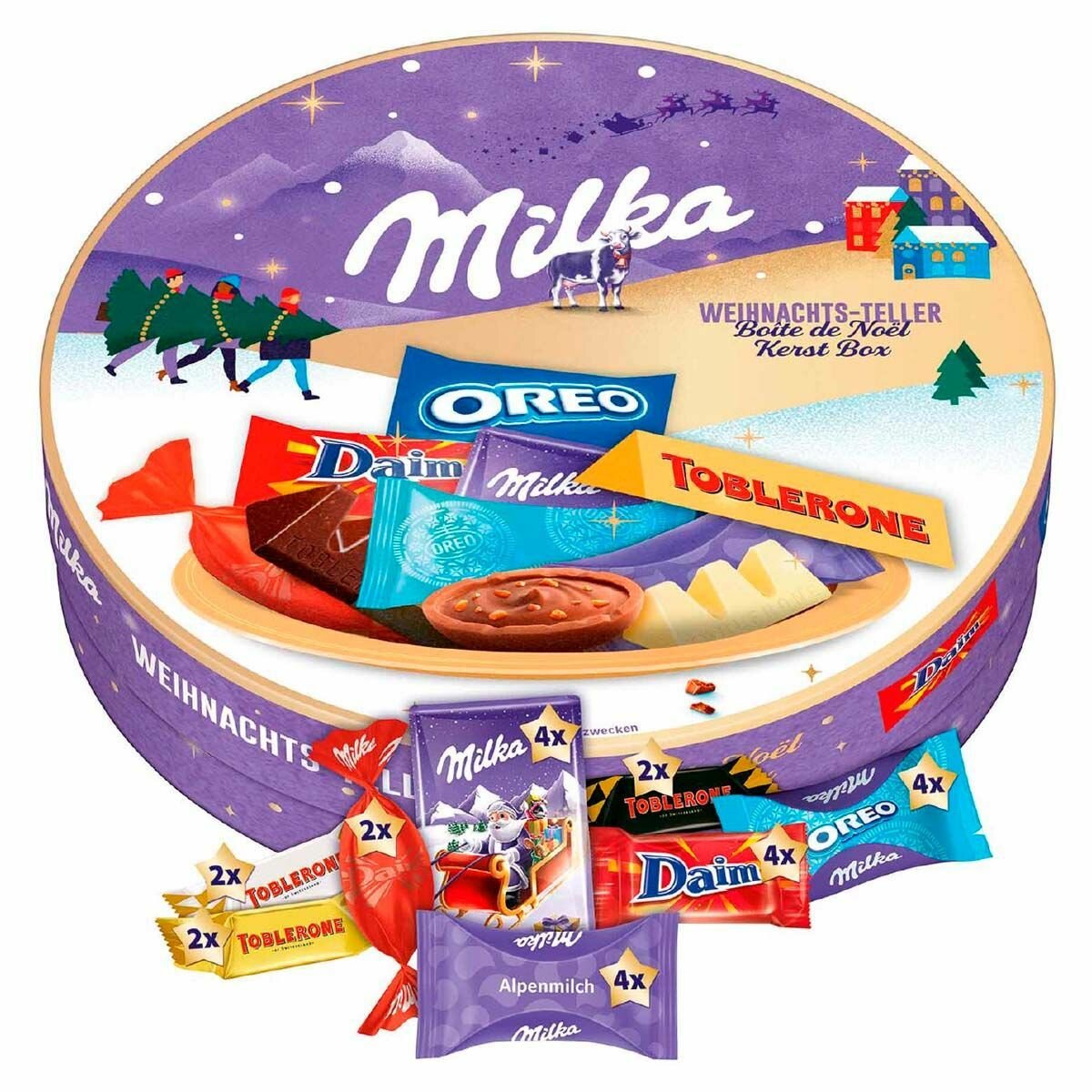 Новогодний подарочный набор конфет и шоколада Milka Xmas Mix (Германия ...