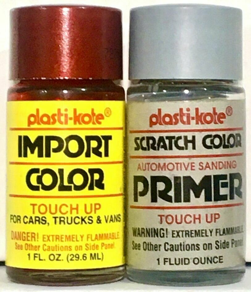 G1E U405Y 405Y Краска для Chevrolet (Шевролет) Siren Red красный металлик перламутр + Грунт Серый набор 30+30 мл с кисточками для сколов и повреждений