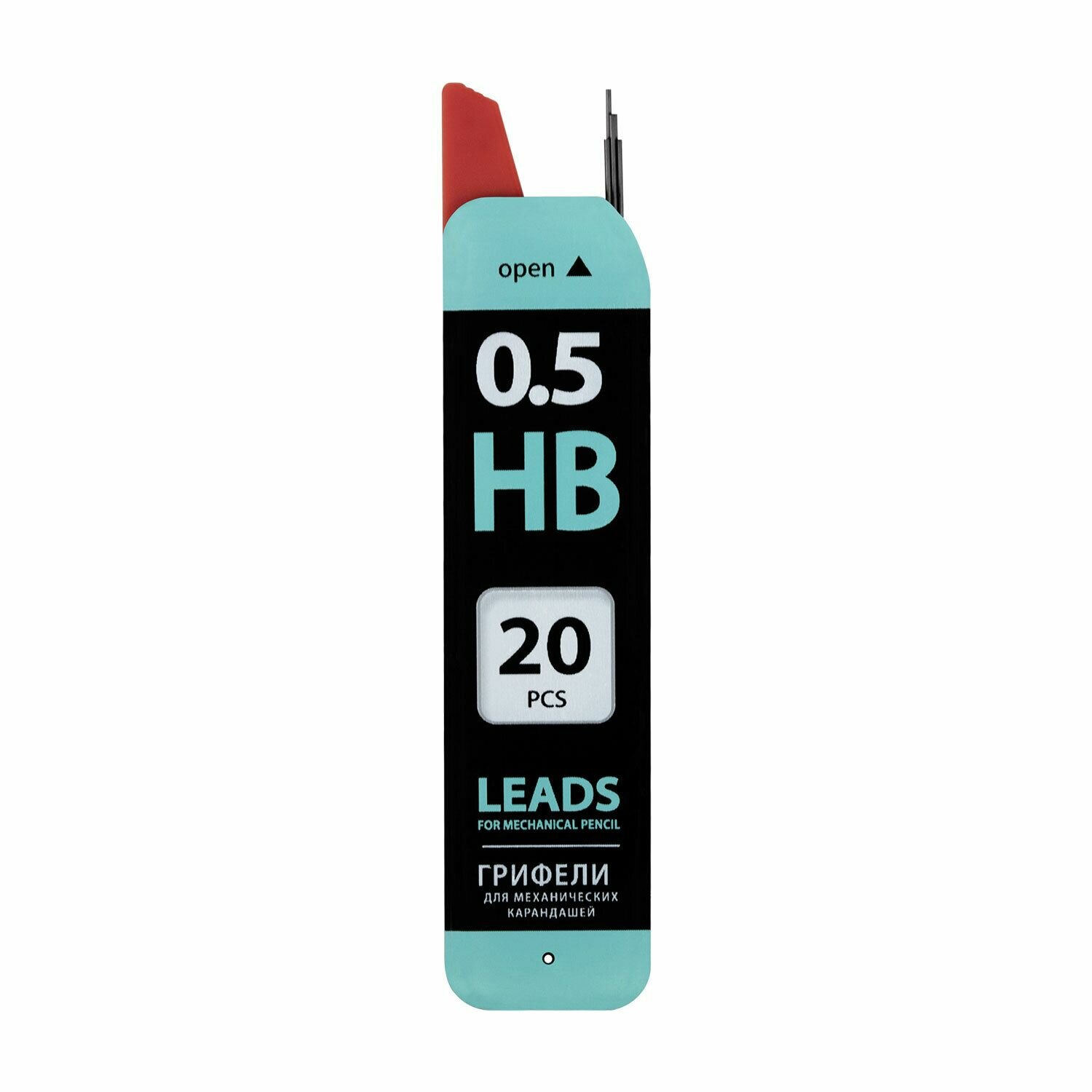 Грифель запасной Brauberg "Black Jack" Hi-Polymer НВ 0,5 мм, 20 штук (180447)