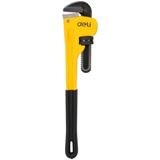 Ключ разводной Deli Tools DL018 A18" Длина: 450 мм. Регулируемый размер зажима: 0-55 мм. Кованая специальная инструментальная сталь. Хромированная отделка.