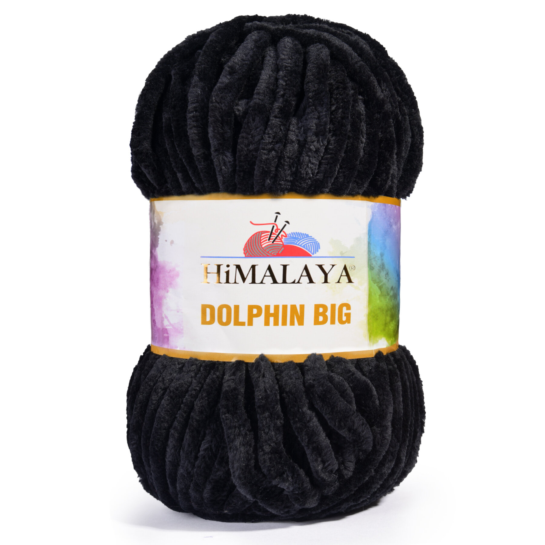 Пряжа Himalaya DOLPHIN BIG 100% Полиэстер, 200гр/80м, (76706 чёрный) 1 упаковка (3 мотка)