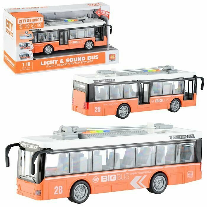 Автобус инерционный свет, звук