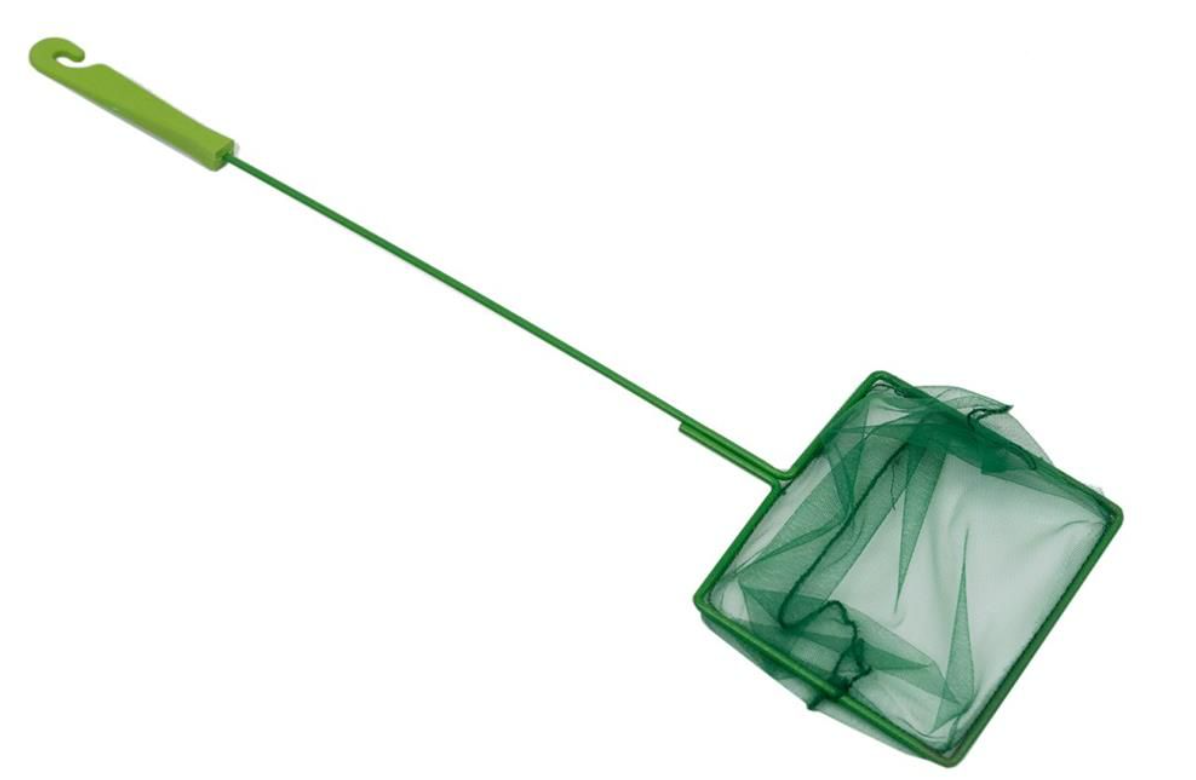 Homefish Cачок аквариумный металлический с пластиковой ручкой, 6 см х 7 см L 33 см