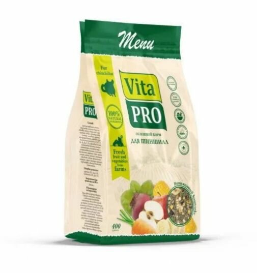 VITA PRO Корм для грызунов, для шиншилл 400 г 1х18
