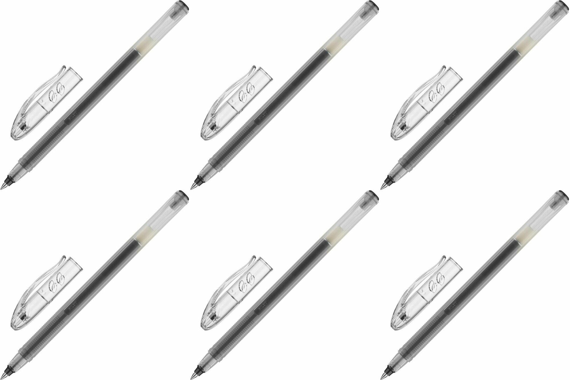 Pilot Ручка гелевая неавтоматическая одноразовая черная 0,3 мм, 6 шт