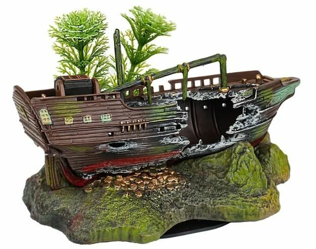 Penn-Plax Распылитель для аквариума Корабль с сокровищами, декоративный