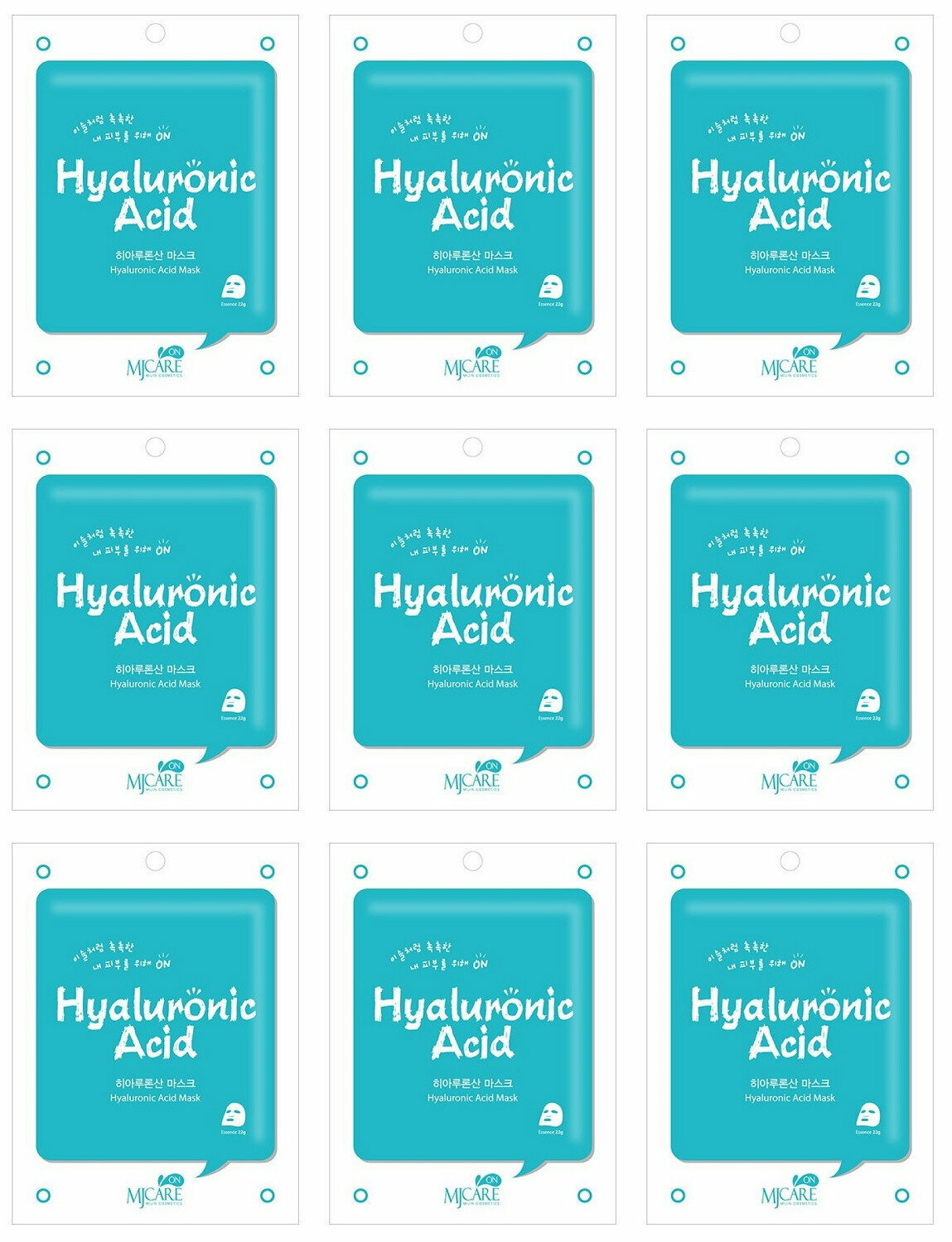 Mijin Маска тканевая для лица с гиалуроновой кислотой MJ CARE Hyaluronic Acid mask pack 22 г, 9 шт /