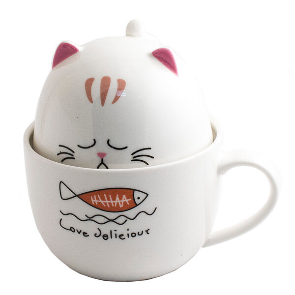 Кружка Эврика 98701 Котик бордовая