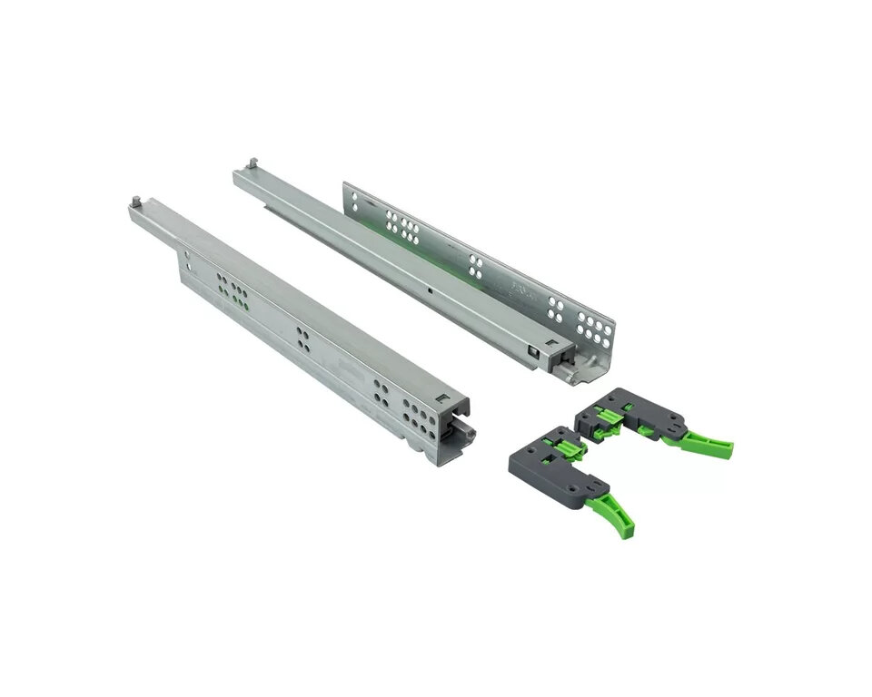 Комплект направляющих Push-to-Open скрытого монтажа Firmax Smartline, L=500мм, полного выдвижения, для ЛДСП 16 мм, (2 направляющие + 2 крепления)