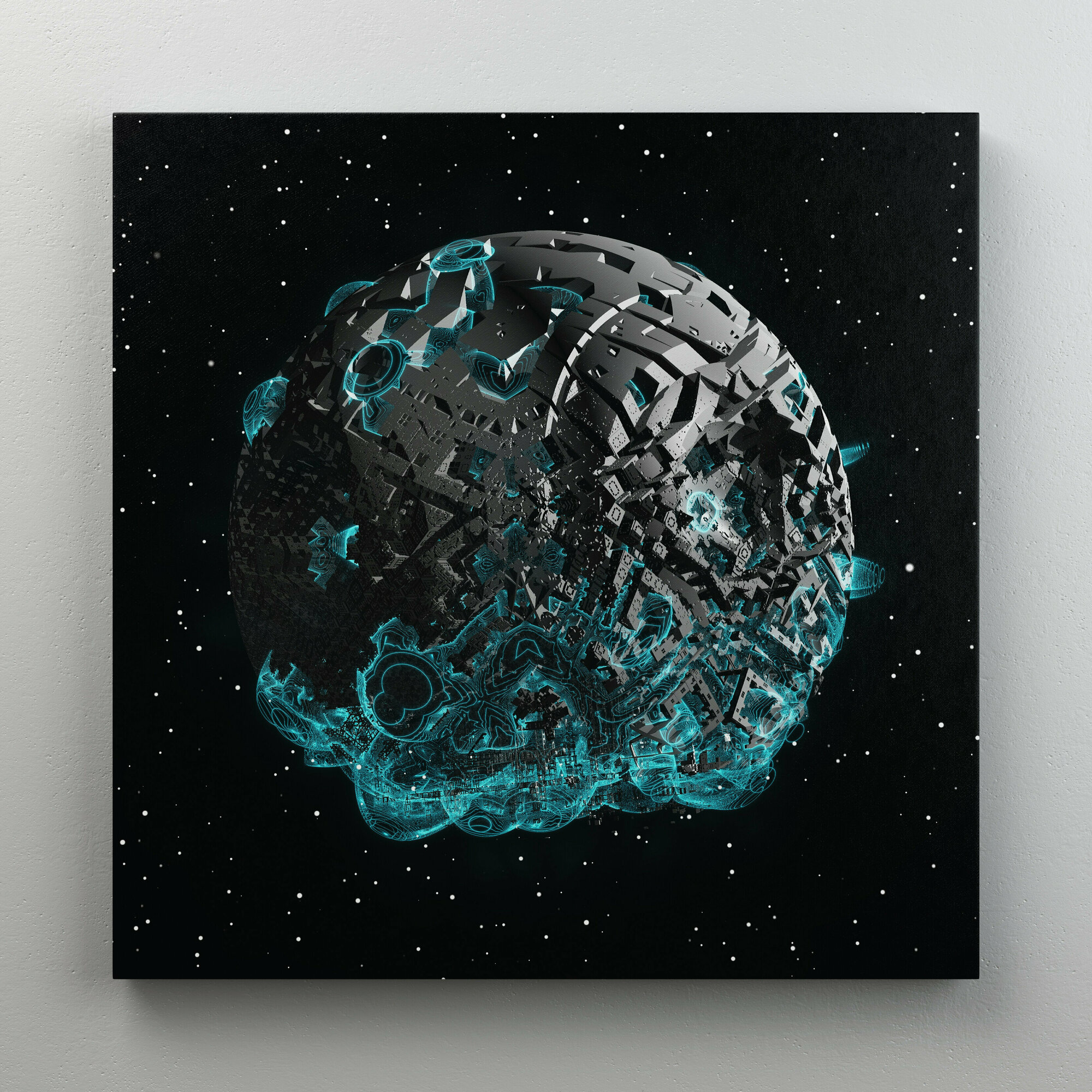 Интерьерная картина на холсте "Космический корабль" космос, фантастика, размер 60x60 см