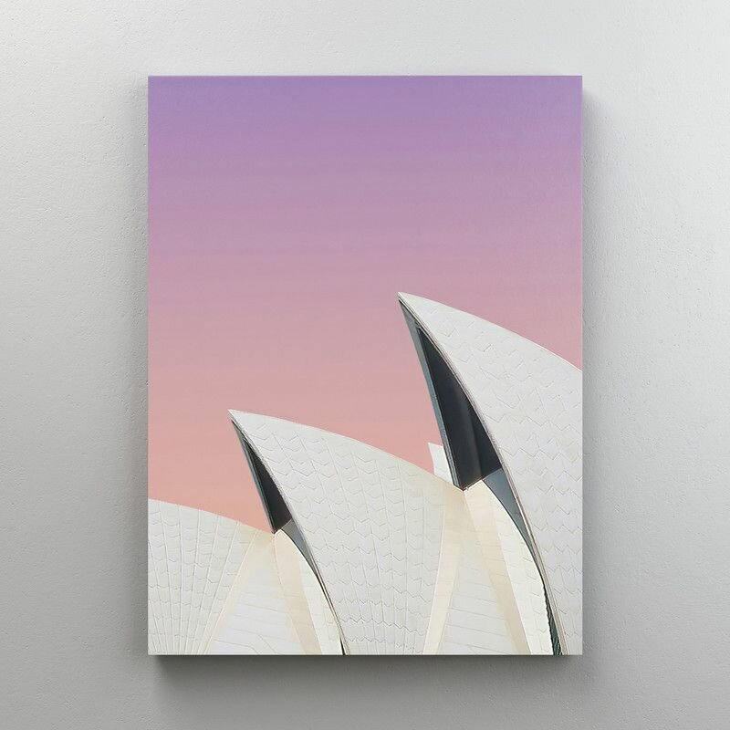 Интерьерная картина на холсте "Сиднейский оперный театр - архитектура" размер 45x60 см