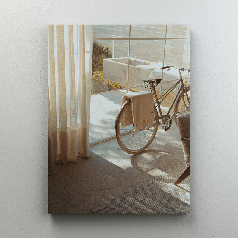 Интерьерная картина на холсте "Винтажный велосипед", размер 30x40 см