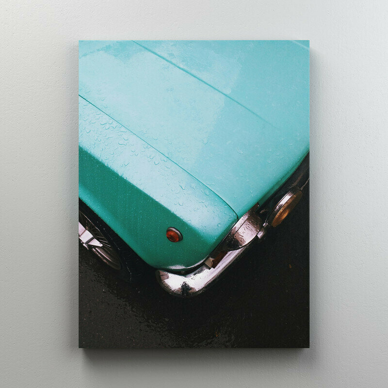 Интерьерная картина на холсте "Ретро-автомобиль Жигули ВАЗ-2102" размер 45x60 см