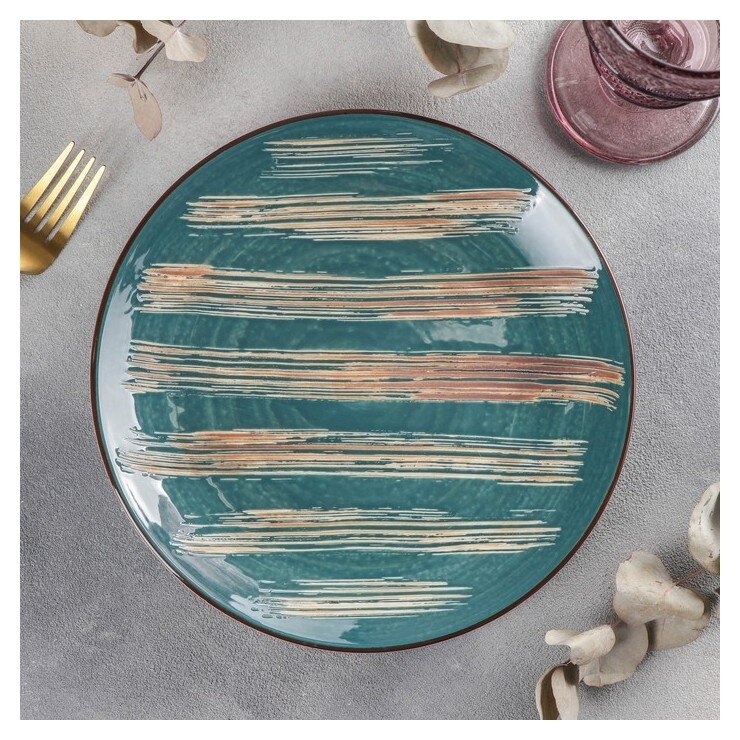 Wilmax Тарелка обеденная Scratch, D=22,5 см, цвет зелёный