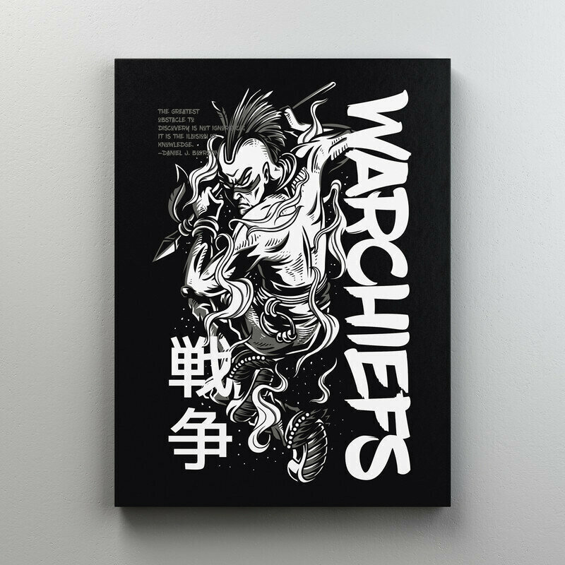 Интерьерная картина на холсте "Граффити - воин индеец" размер 22x30 см