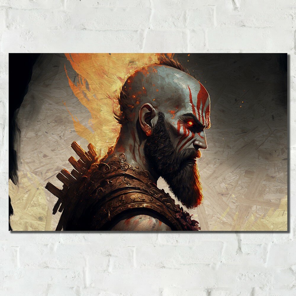 Картина интерьерная на рельефной доске ОСП Игра God Of War Ragnarok - 17135