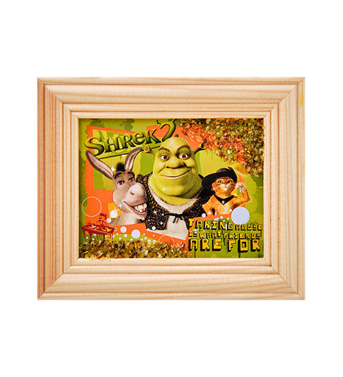 Картина Шрек (с янтарной крошкой) дер. рамка 7х9 AMB-55/20 113-7012517