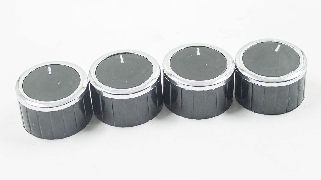 Ручки универсальные (комплект) для плит, духовок (цвет черный с серебристой оконтовкой)