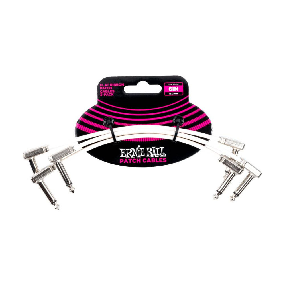 Набор из 3х патчей Ernie Ball 6385 Flat Ribbon Patch Cable 3-Pack 15 см
