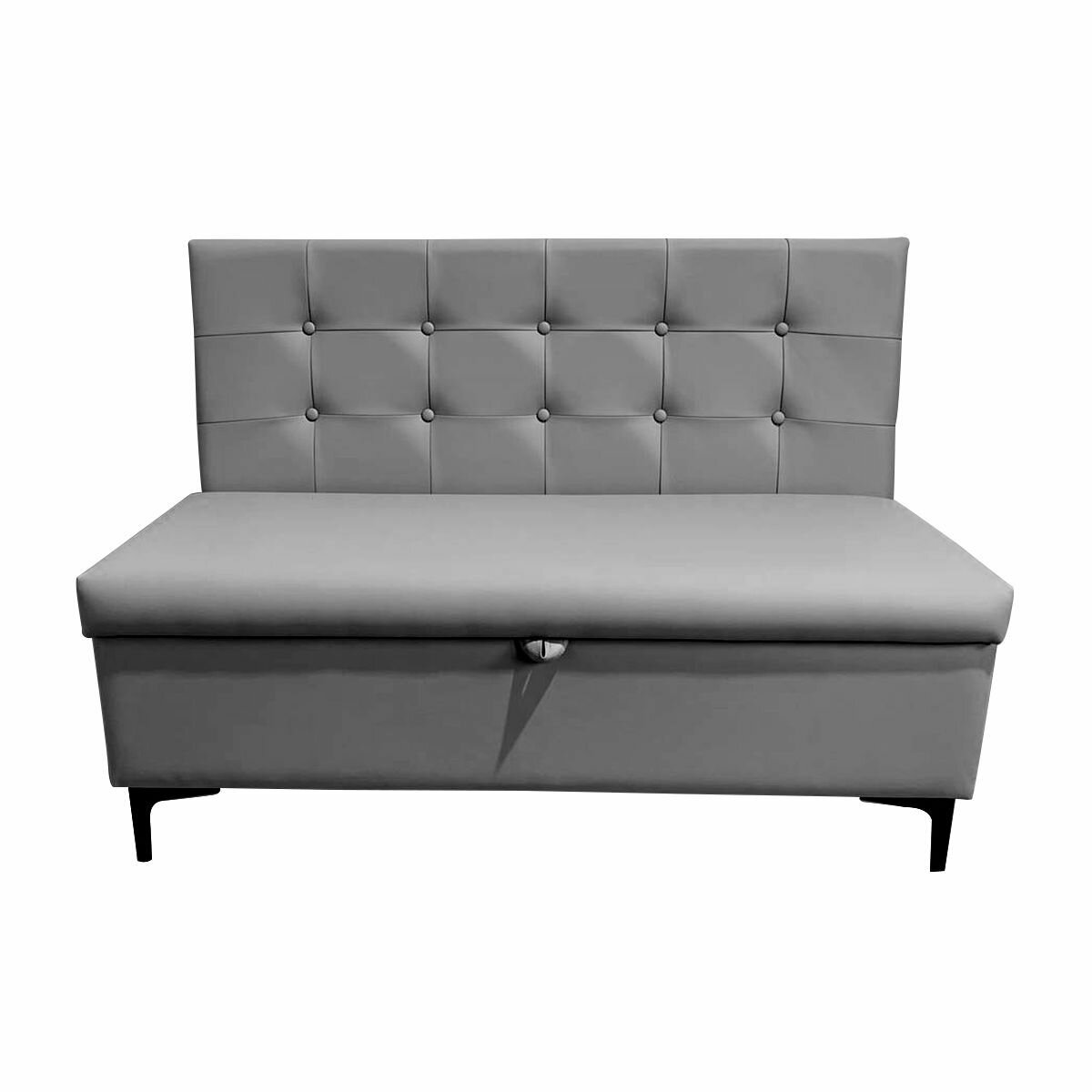 Диван "Сканди", с ящиком, экокожа, серый, нераскладной, 140 см прямой