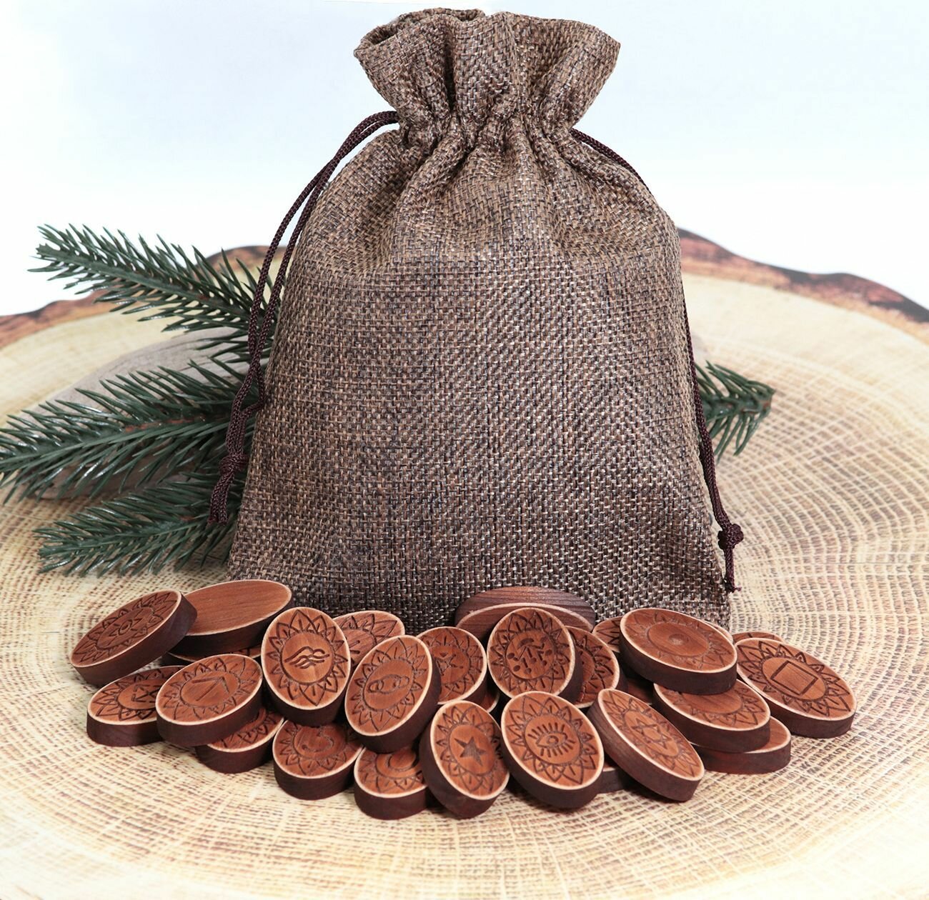 Руны Викки (ведьминские) SILVARIE, деревянные, 28 шт