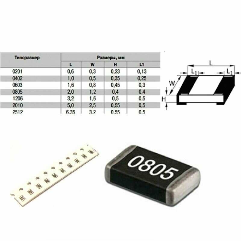 Конденсатор керамический SMD 0805 1мкФ 50В X7R, 1uF 50V CL21B105KBFNNNE, 50штук