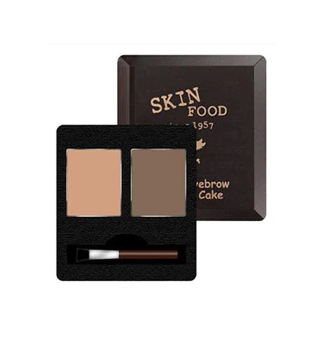 Тени для бровей с экстрактом какао-бобов SKINFOOD Choco Eyebrow Powder Cake Cake 02 Grey Brown 2.6g(1.3g*2)