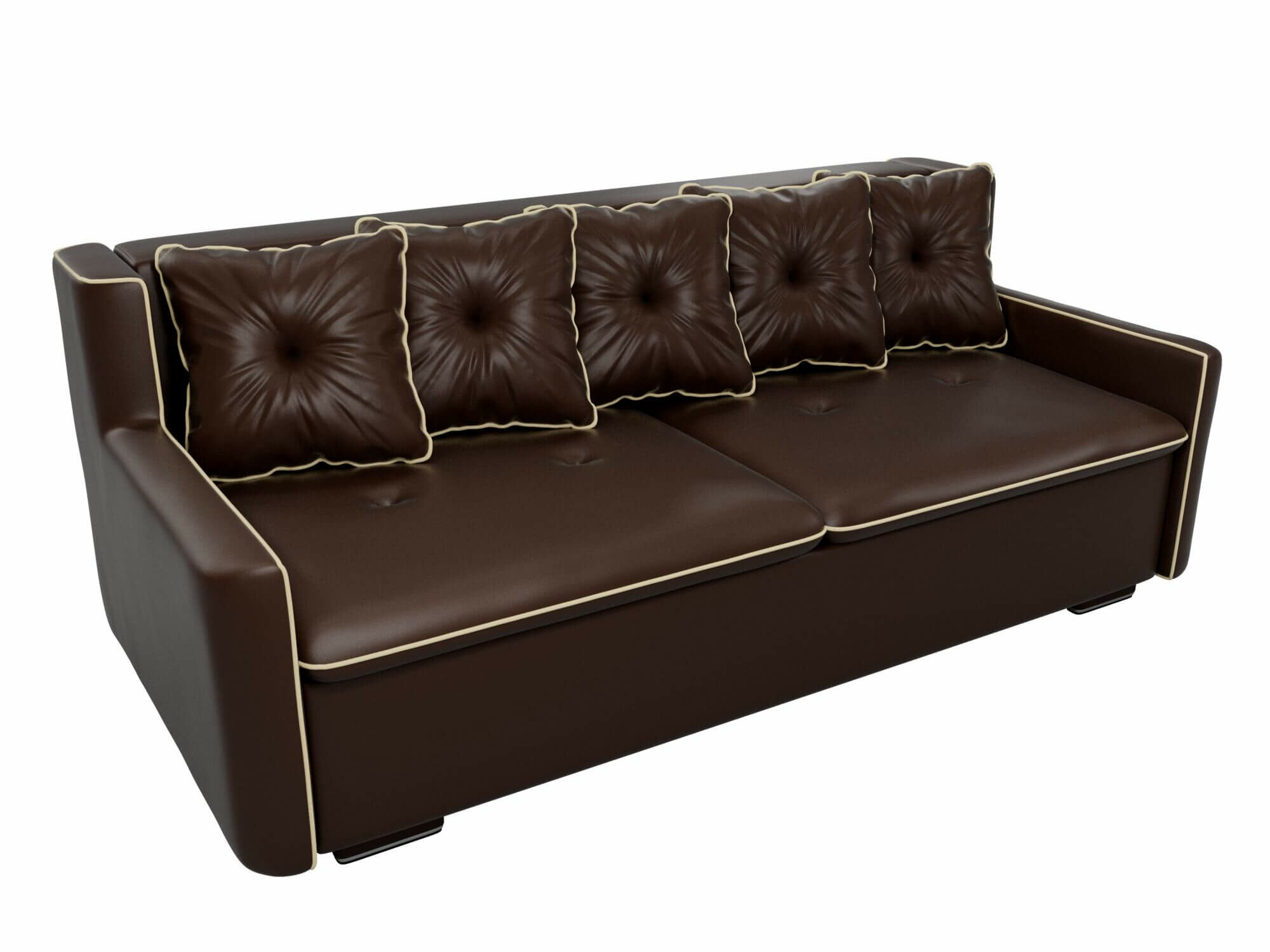 Artum Диван прямой Витаре, Диван еврокнижка Витаре эко кожа коричневый