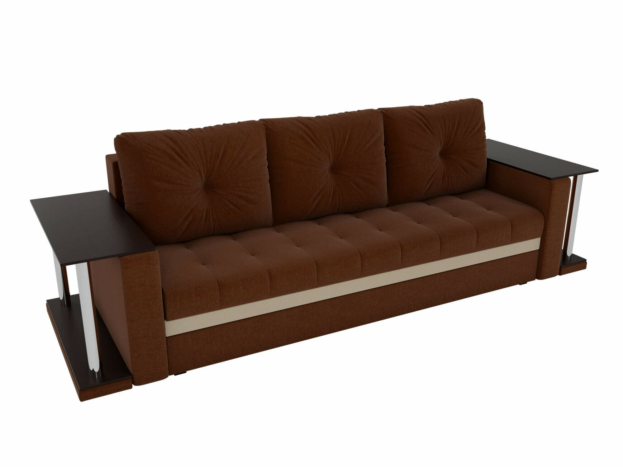 Artum Прямой диван Атланта М 2 стола рогожка коричневый