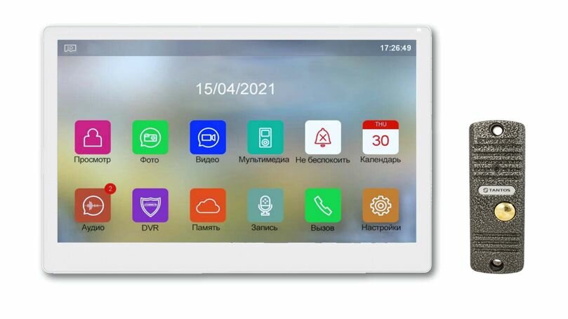 Tantos Stark HD SE (белый) и Walle HD (комплект многофункционального домофона HD 10")