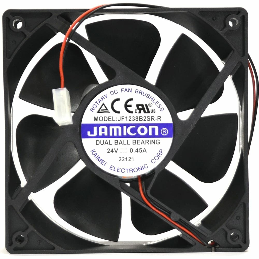Вентилятор JAMICON JF1238B2SR 120х120х38 24В с разъемом 2 конт. MOLEX 5239-2(PHU-2) С00034862