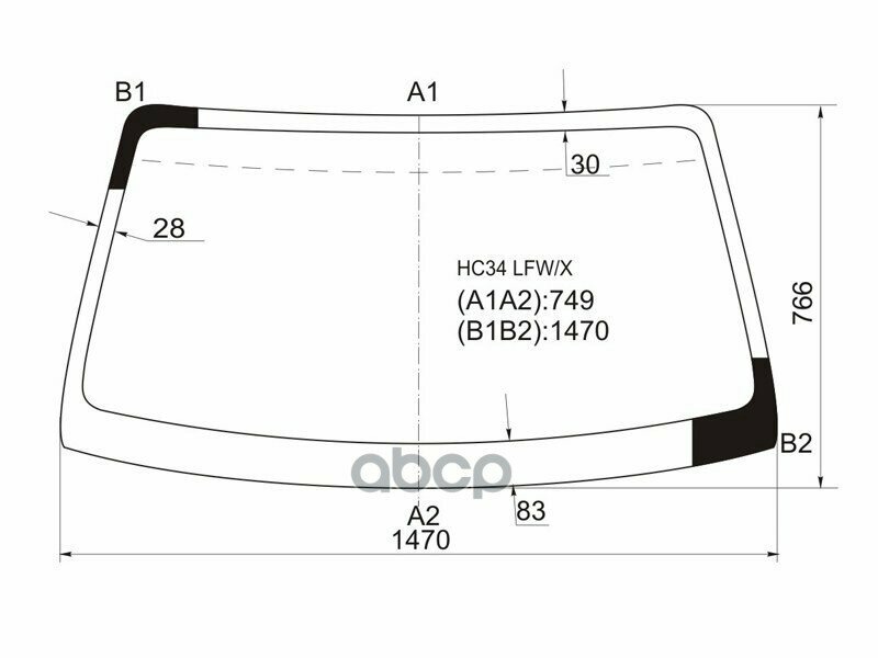 Стекло лобовое Nissan Laurel 93-97 XYG арт. HC34 LFW/X