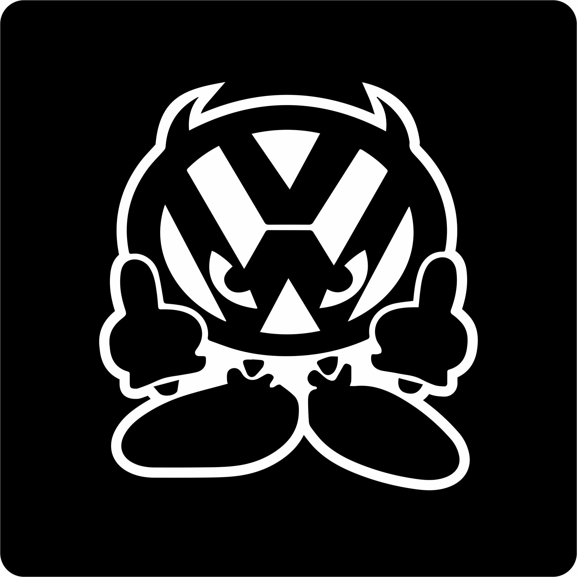 Наклейка на авто Злой Фольксваген 25х23 см