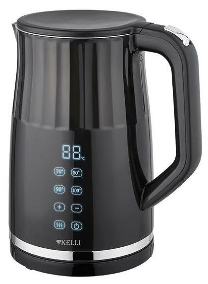 Чайник электрический KELLI KL-1379 меллический, 1,8 л, черный